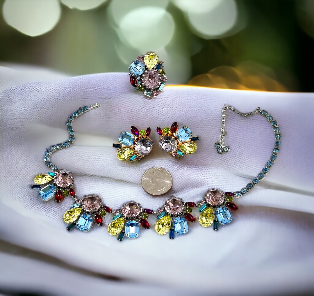Vintage ALICE CAVINESS Necklace - Rare Ring - Earrings Parure - A ...