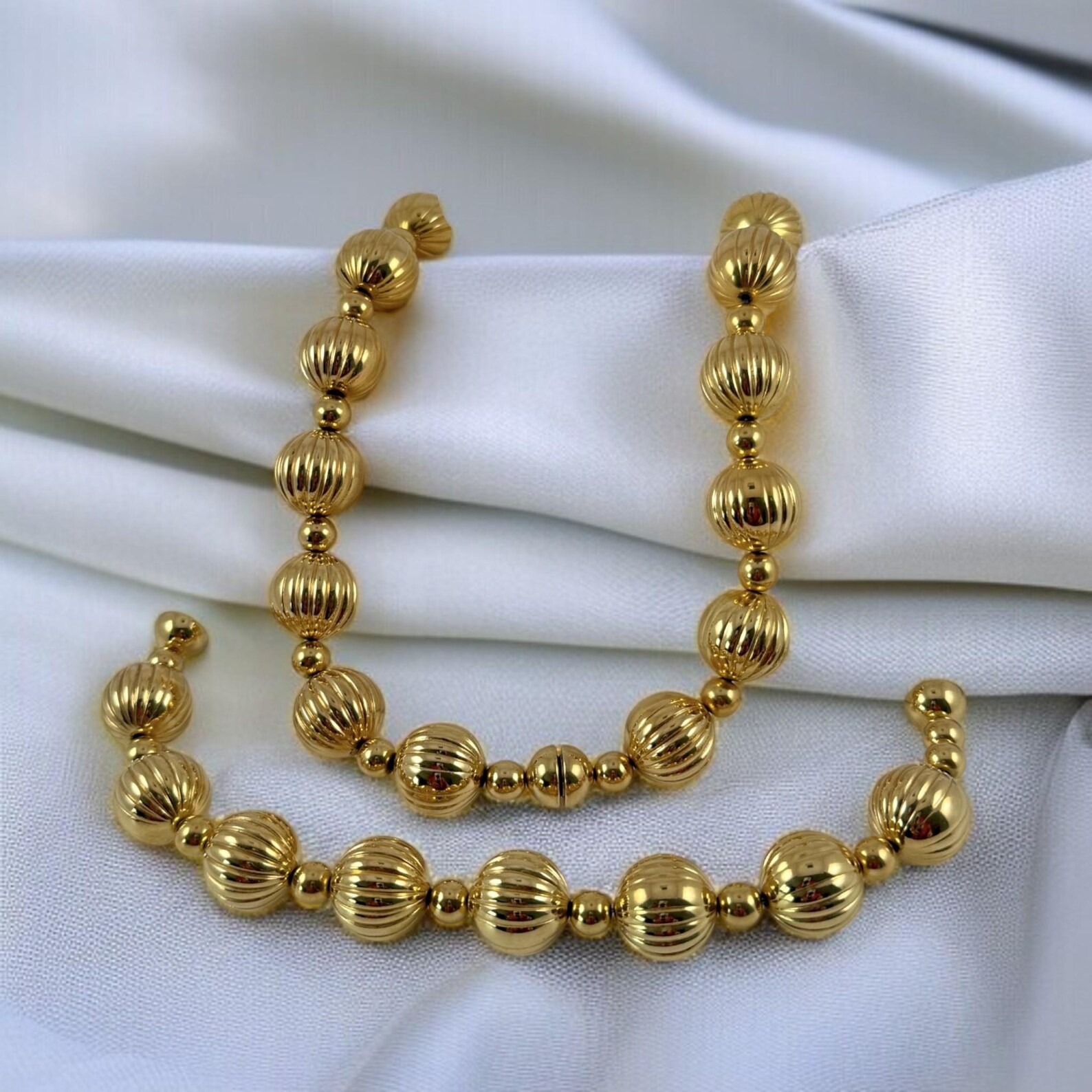 Vintage MILOR ITALY Italian 14K Yellow Gold Ball Bead Convertible ...