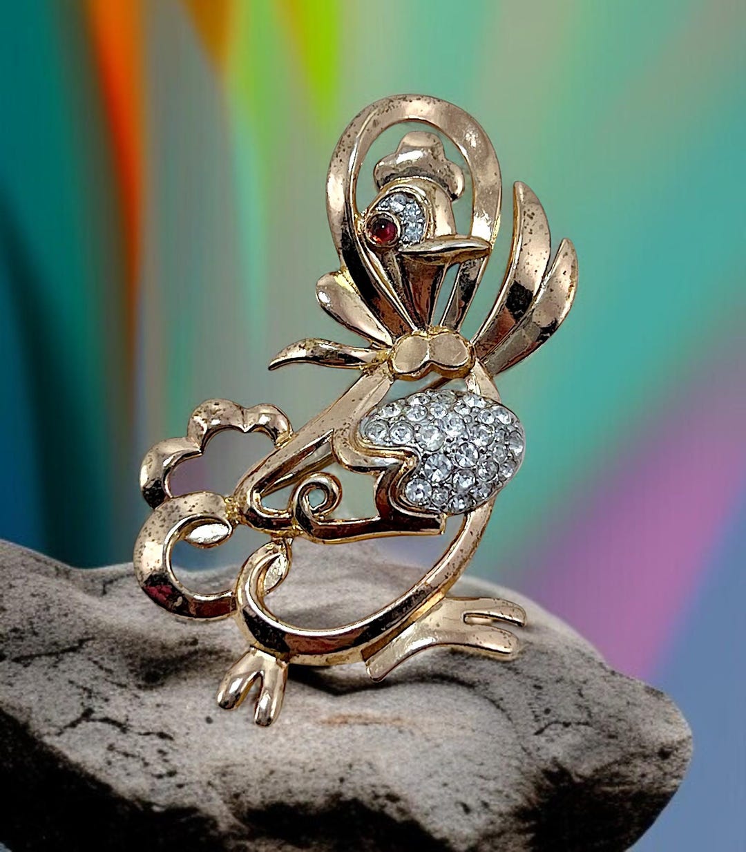 Crown TRIFARI Vintage 1948 Gold Trifanium Mother Goose Brooch Pin ...