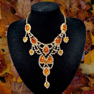 Massive Vintage DOMINIQUE Dominic DOM Detoro Rhinestone Bib Necklace ...