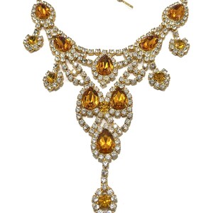 Massive Vintage DOMINIQUE Dominic DOM Detoro Rhinestone Bib Necklace ...