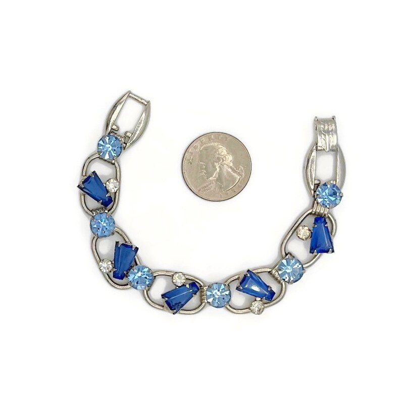 Vintage D&E JULIANA Blue Keystone and Rhinestone 5 Link - Etsy