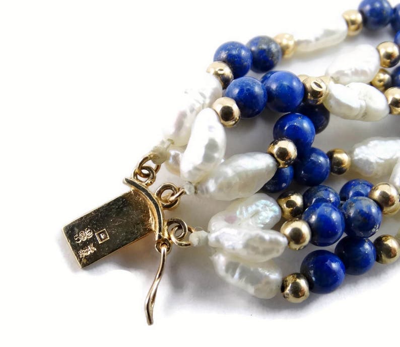 Vintage European 14K Gold 8 Strand Freshwater Pearl Diamonds - Etsy