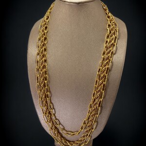 Vintage OTC Italy 18K GEP BZ Fancy Link Triple Strand Necklace - Substantial 207g Weight! - Etsy