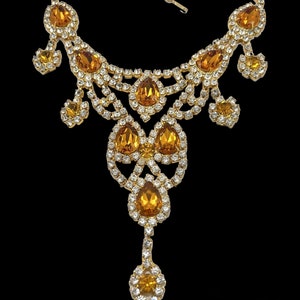 Massive Vintage DOMINIQUE Dominic DOM Detoro Rhinestone Bib Necklace ...