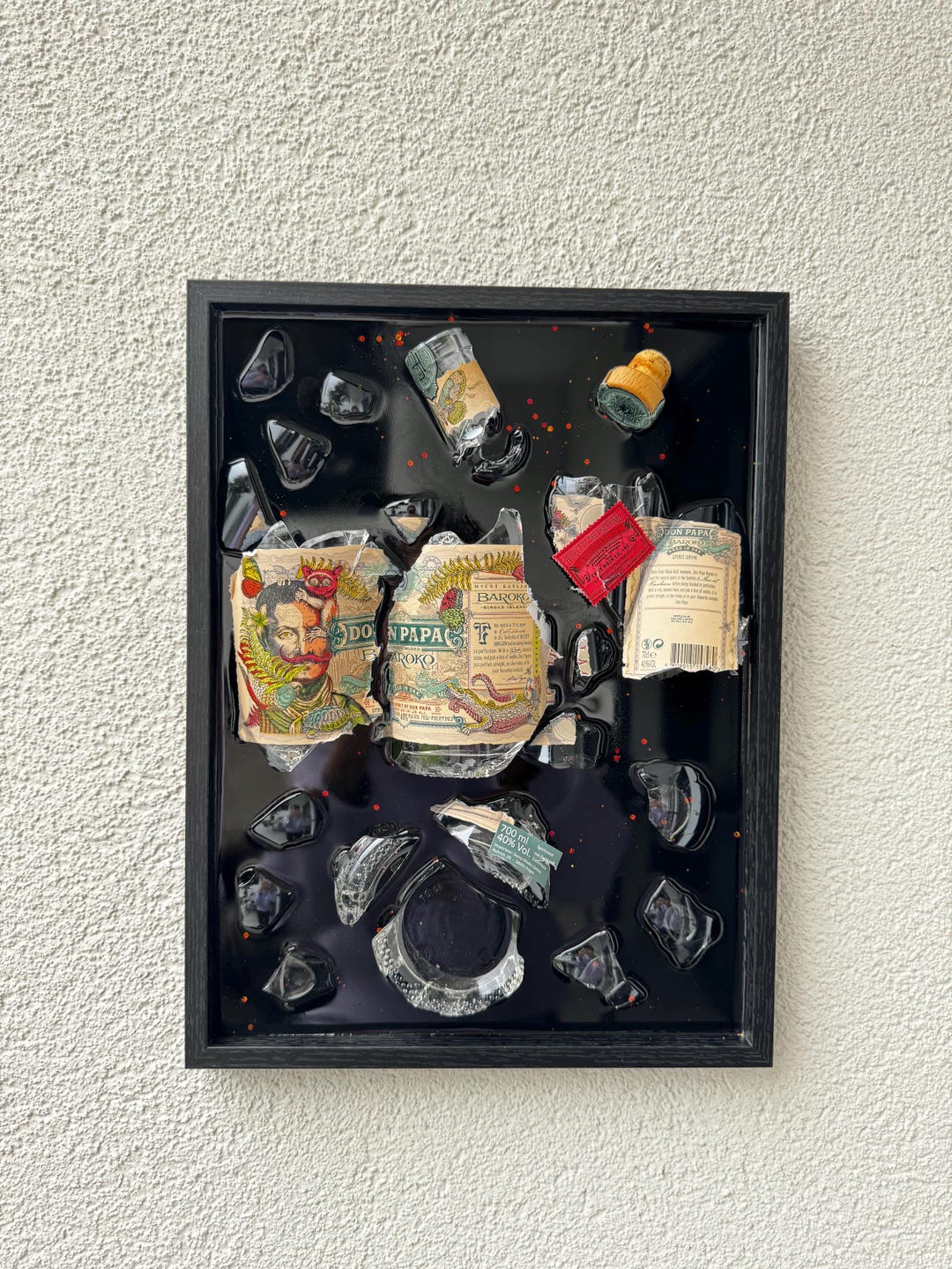 Broken Bottle Art - Don Papa Rum - Bottle Art From Broken Glass ...