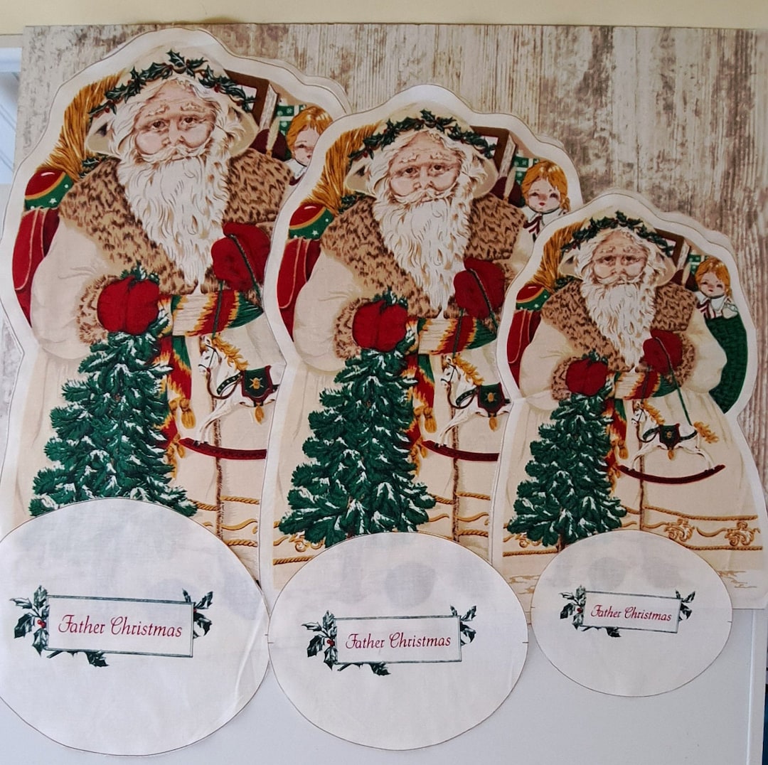Vintage Father Christmas Printed Panels Sew & Stuff Soft Sculpture New ...
