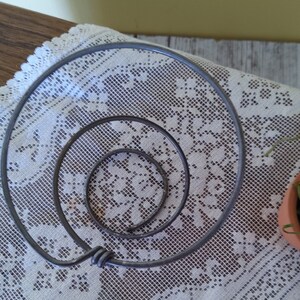 Small Vintage Steel Bed Spring With Tiny Terracotta Flower Pot Re ...