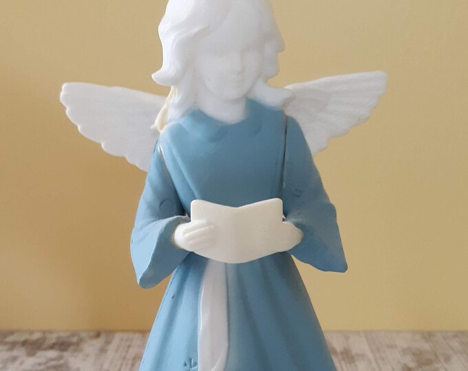 Vintage Angel Tree Topper Blue Molded Art Plastics Angel Christmas Tree ...