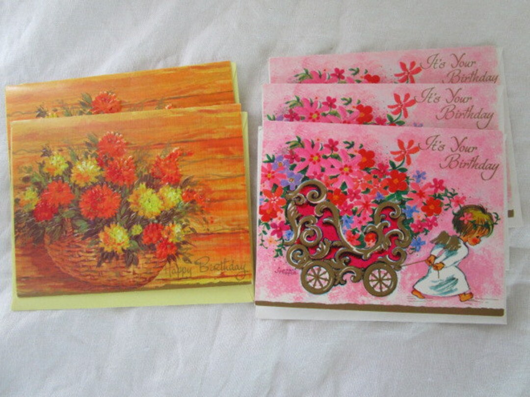 Small Birthday Gift Attachment Cards Five (5) Note Cards Blank Inside ...
