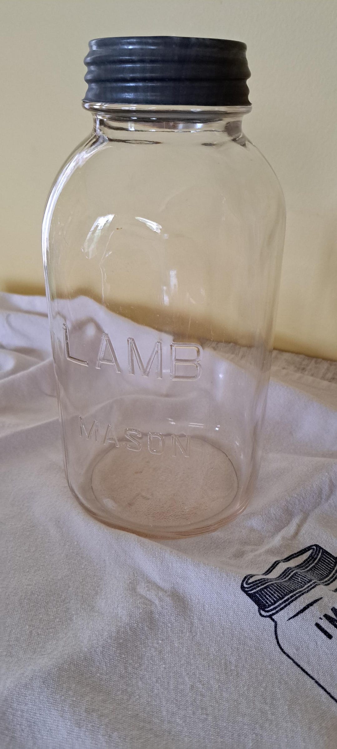 Rare Vintage LAMB Mason Jar 2 Quart Glass Canning Jar With Ball Zinc ...