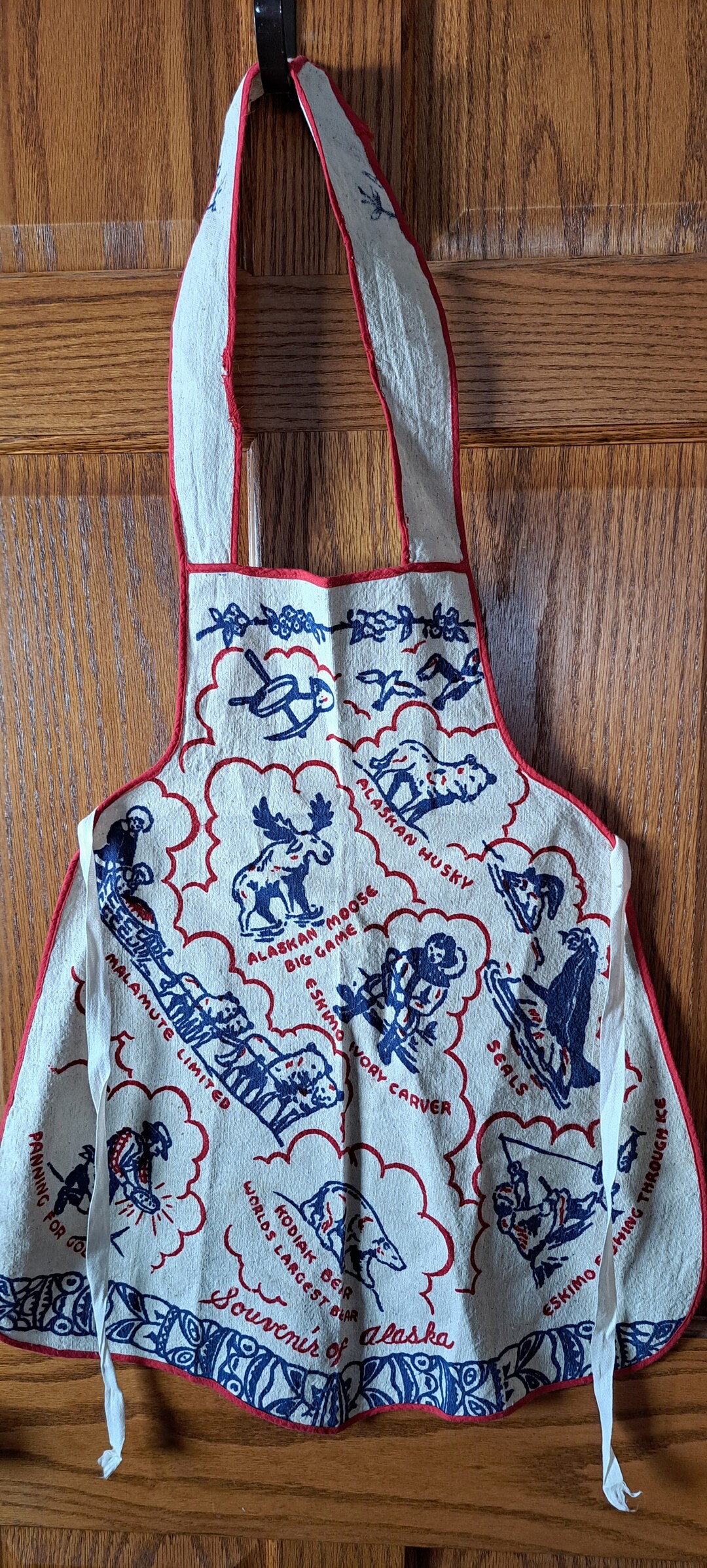 Vintage Alaska Souvenir Butcher Apron Made of Rough Linen Size - Etsy
