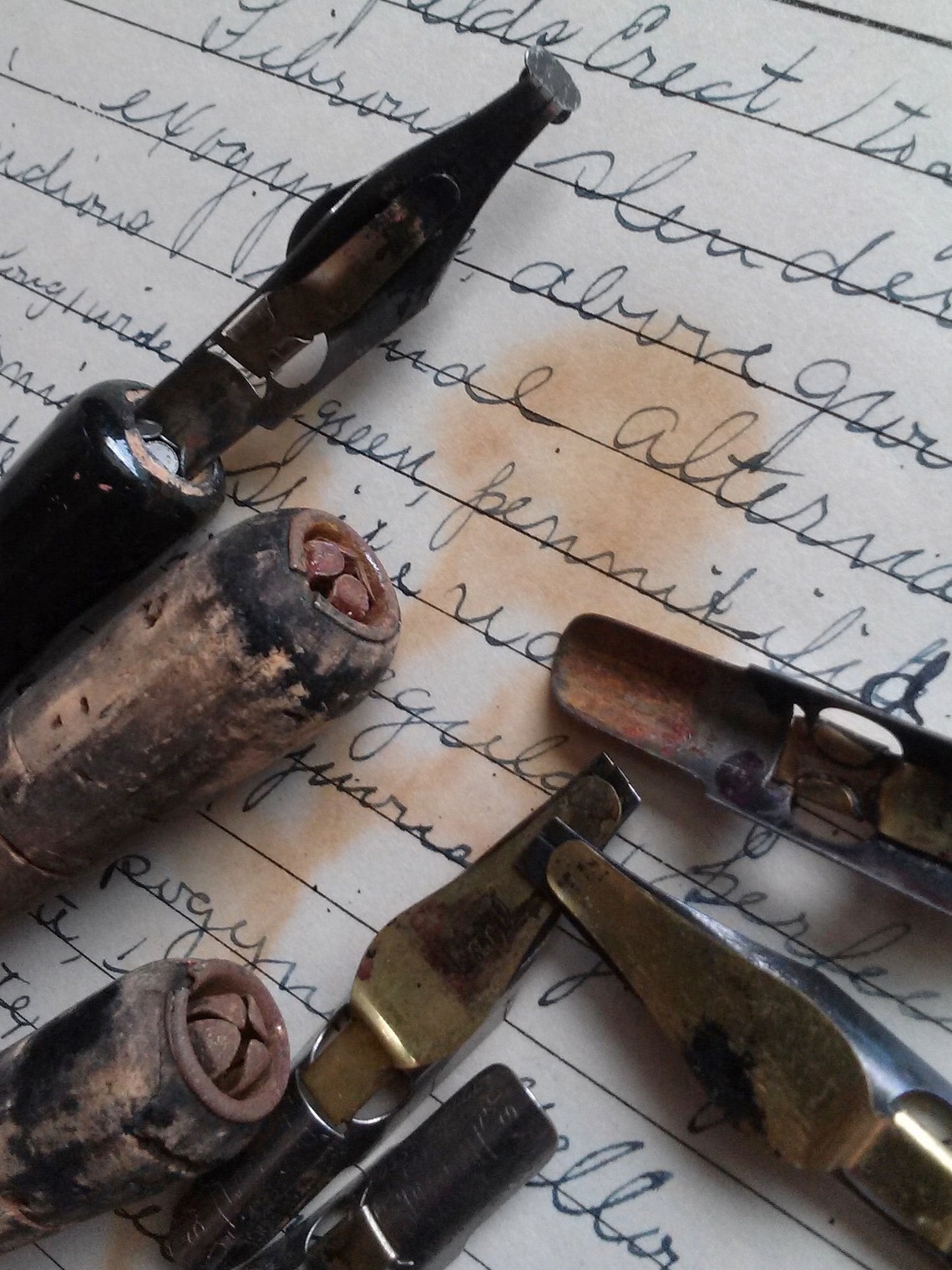 Vintage Ink Nibs and Nib Holders Vintage Calligraphy Ink Pens - Etsy