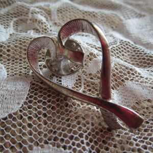 Curved Heart Tack Pin Brooch Silver Toned Metal Heart Tack Pin Gift for ...