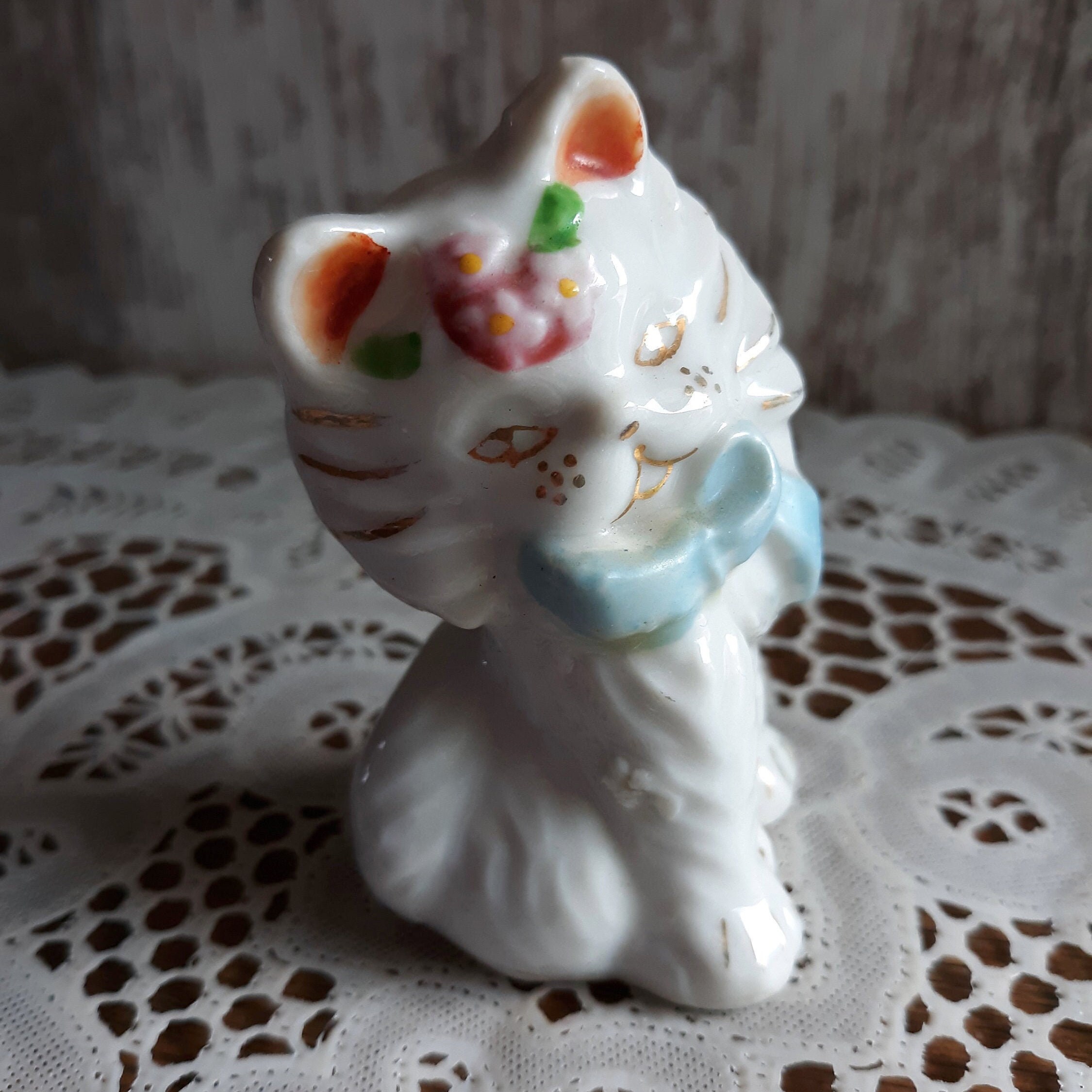Small Vintage White Cat Figurine Ceramic Cat Figurine Cat | Etsy