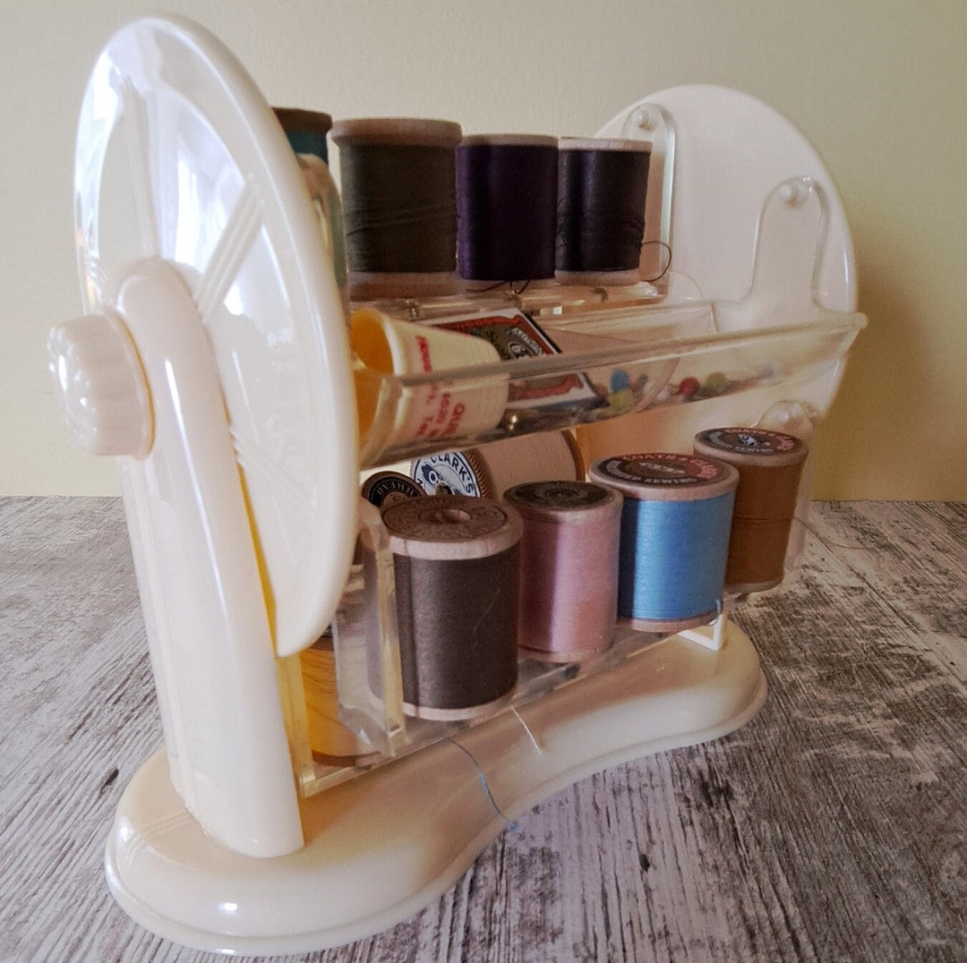 Vintage Revolving Thread Spool Holder Sewing Caddy Rare and Unique ...