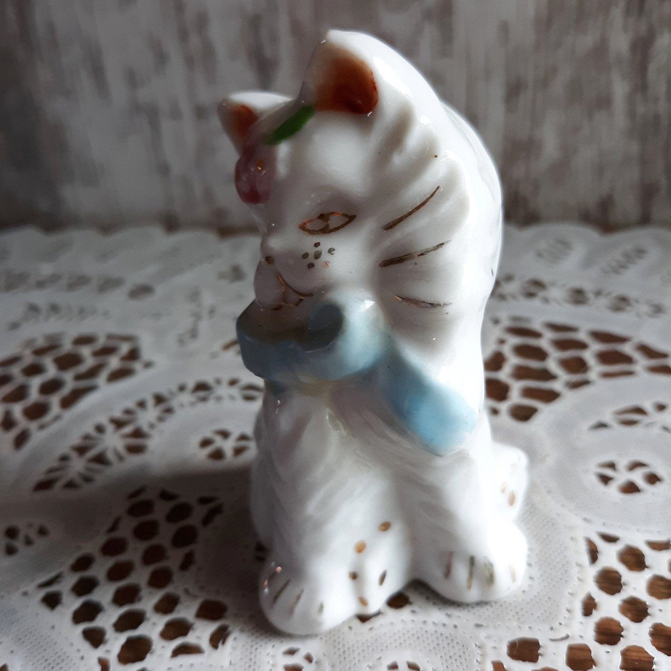 Small Vintage White Cat Figurine Ceramic Cat Figurine Cat | Etsy Singapore