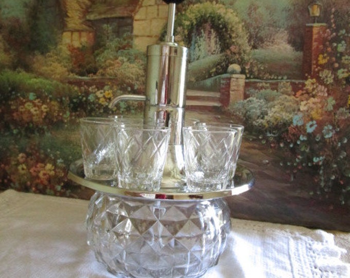 Park Sherman Whiskey Pump Decanter With 6 Glasses Liquor Pump - Etsy
