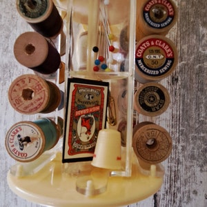 Vintage Revolving Thread Spool Holder Sewing Caddy Rare and Unique ...