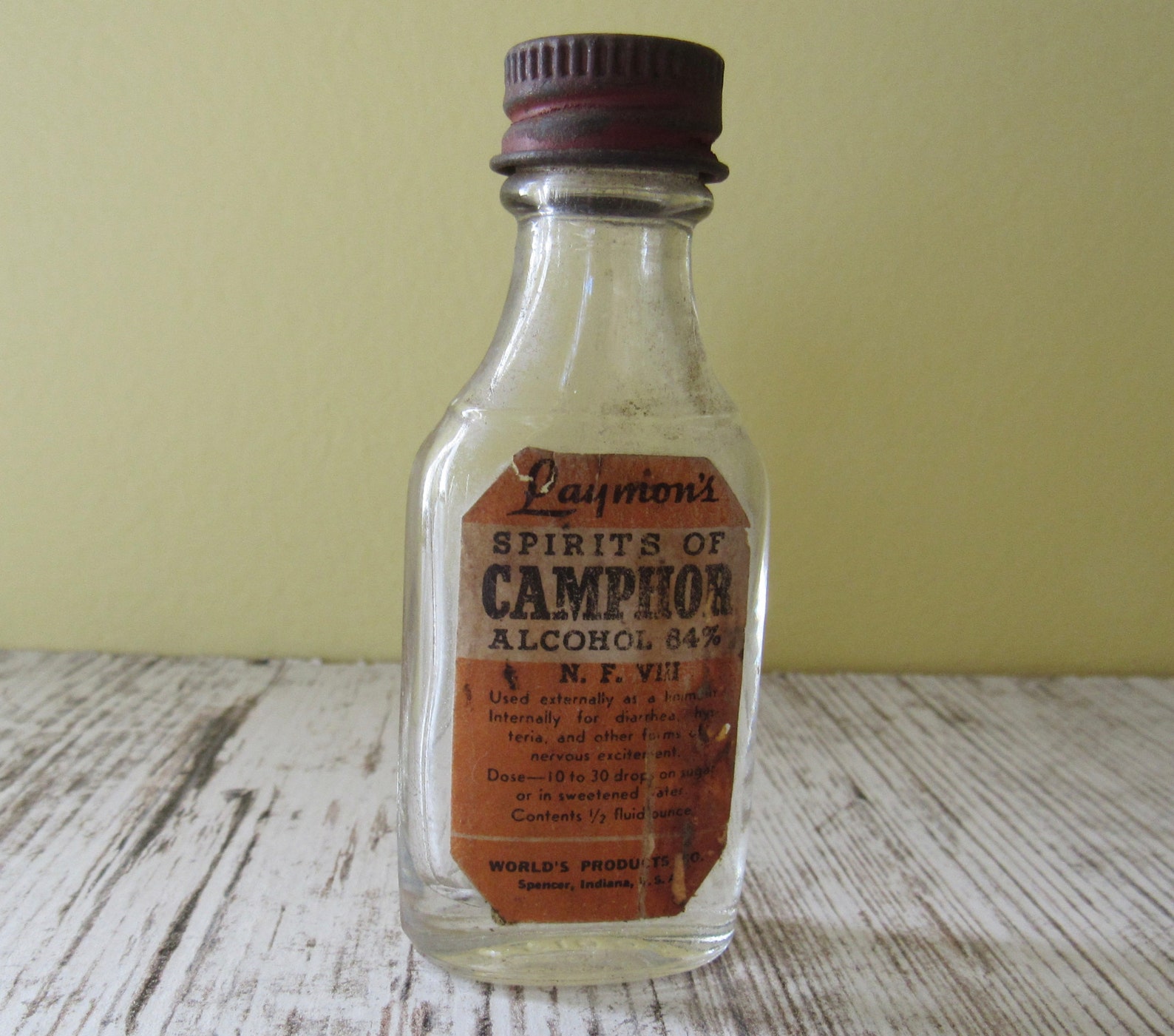 Vintage Glass Bottle Spirits of Camphor Collectible Bottle | Etsy