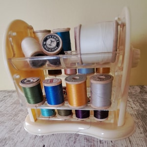 Vintage Revolving Thread Spool Holder Sewing Caddy Rare and Unique ...