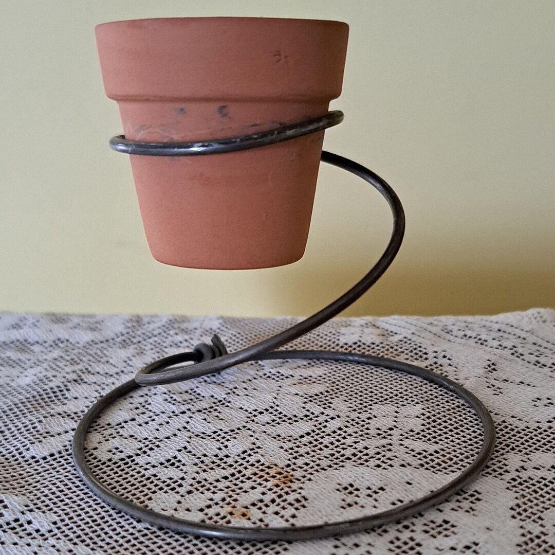 Small Vintage Steel Bed Spring With Tiny Terracotta Flower Pot Re ...