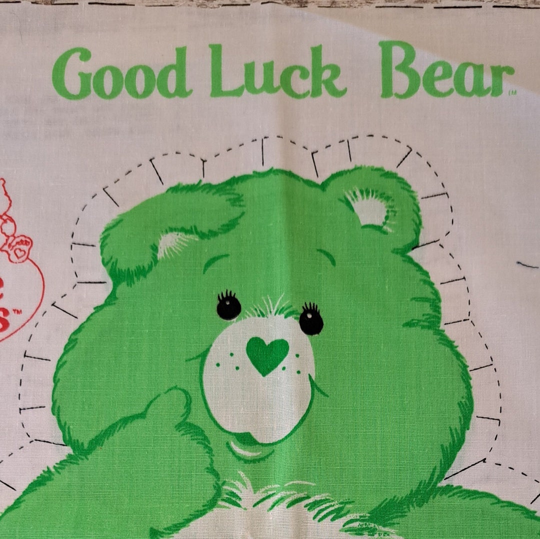 Vintage Original Green Shamrock Good Luck Care Bear Printed Cotton ...