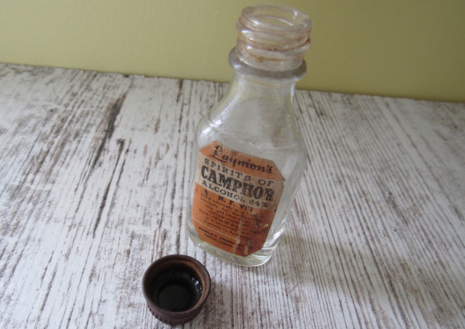 Vintage Glass Bottle Spirits of Camphor Collectible Bottle - Etsy