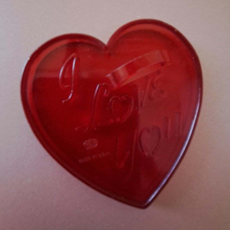 Rare Vintage Clear Red Acrylic/plastic Valentine Heart Cookie - Etsy