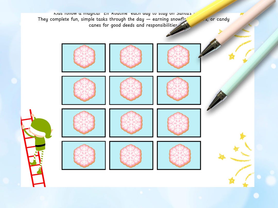 Elf Behavior Chart With Reward Stickers | Holiday Routine (editable ...