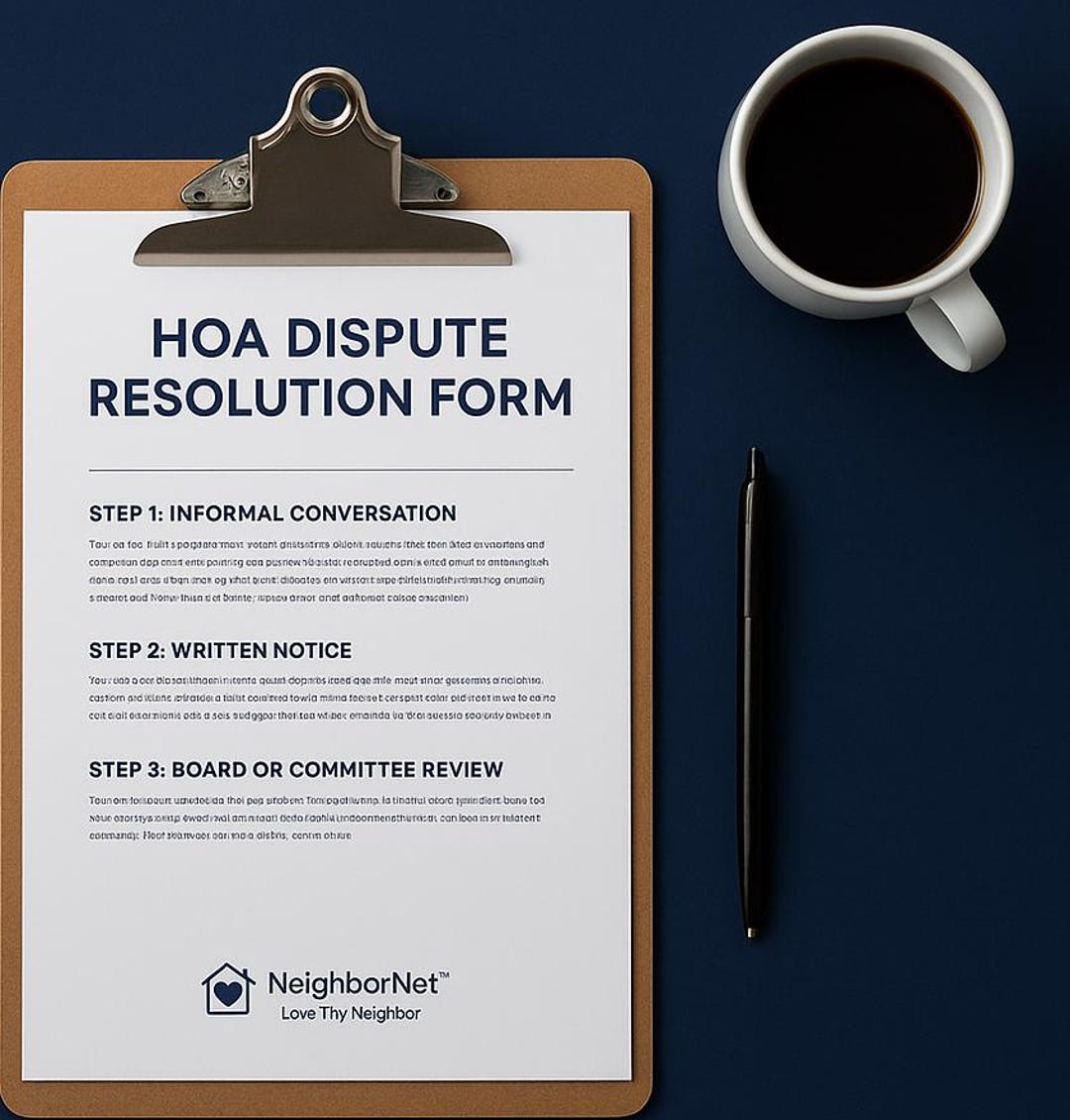 HOA Complaint Submission Template | Dispute Resolution Form for HOA ...