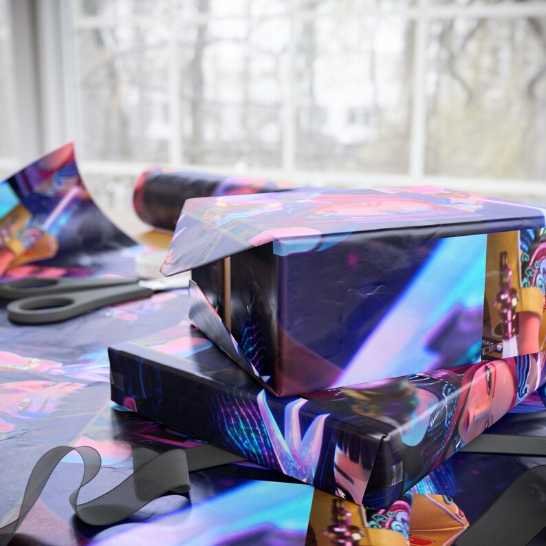 Demon Hunters Inspired Wrapping Paper, Huntrix K-pop Fantasy Gift Wrap ...