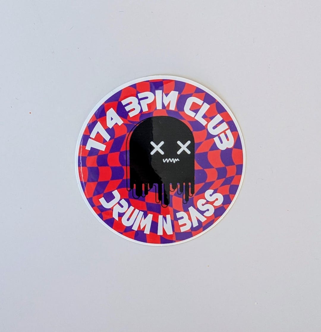 174 BPM Drum and Bass Dnb Sticker Trash_b0t Street Art - Etsy