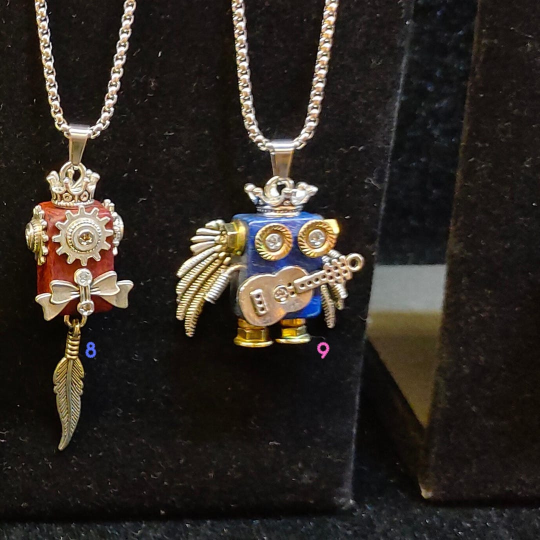 Punk Cyberpunk Metal Robot Necklace Steampunk Pendant, Handmade ...