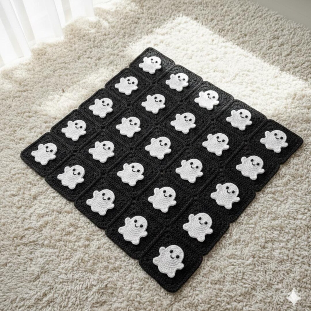 Ghost Granny Square Crochet Blanket Pattern (PDF Download) - Etsy