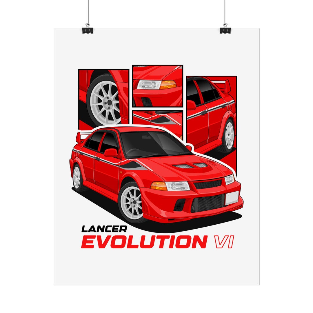 Lancer Evo VI Poster, Car Enthusiast Automotive Art - Etsy