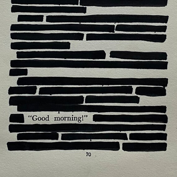 Good Morning Nancy Drew Book Page Art Original Blackout - Etsy