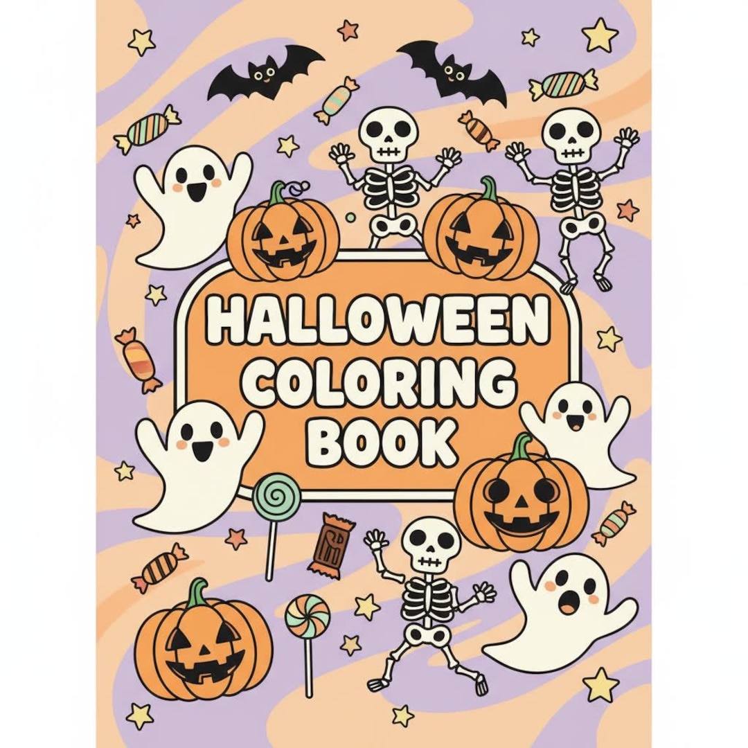 Cute Halloween Coloring Book | Fun Toddler Activity (PDF Pattern) - Etsy