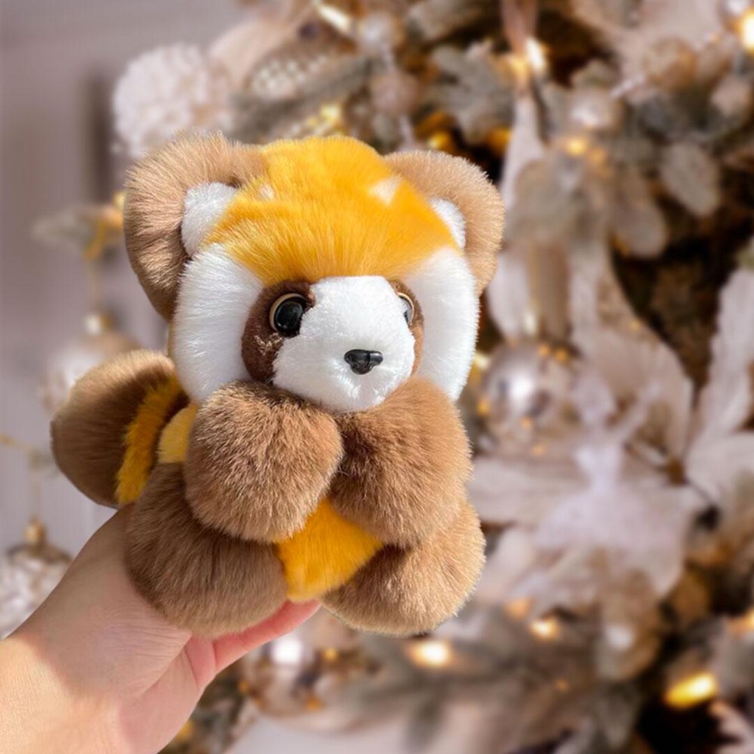Fluffy Red Panda Keychain | Soft Plush Bag Charm - Etsy
