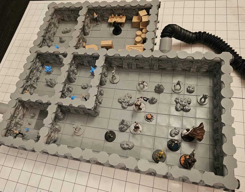 76pc Modular 3D Printable Cave Tiles STL | Fog Machine D&D Dungeon ...