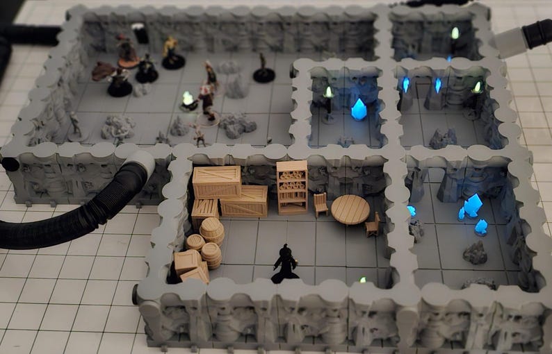 76pc Modular 3D Printable Cave Tiles STL | Fog Machine D&D Dungeon ...