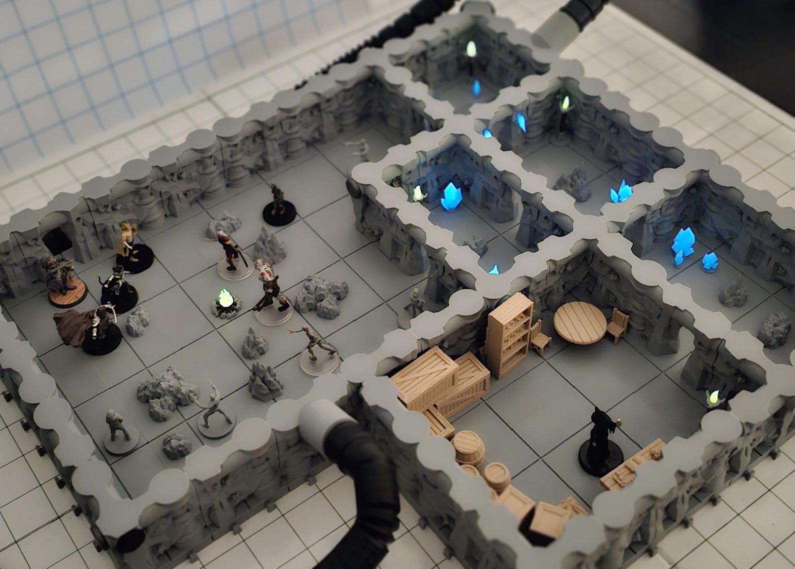 76pc Modular 3D Printable Cave Tiles STL | Fog Machine D&D Dungeon ...