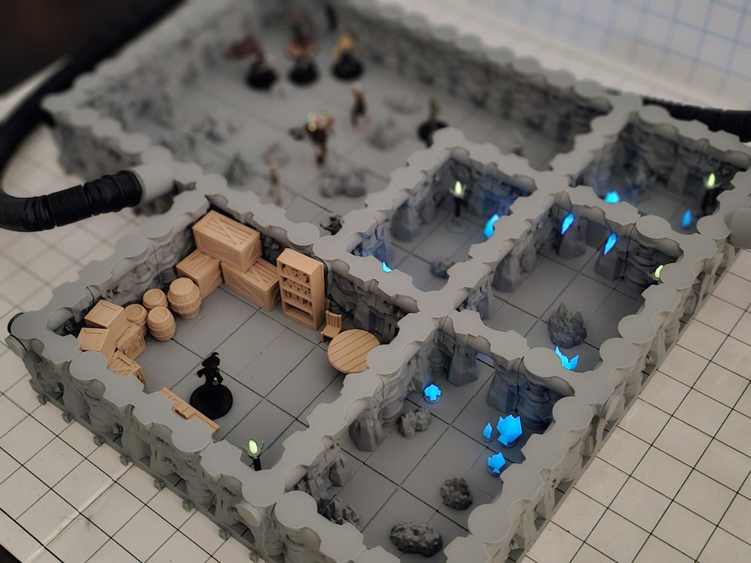 76pc Modular 3D Printable Cave Tiles STL | Fog Machine D&D Dungeon ...