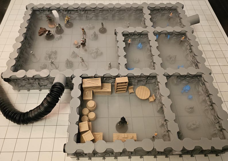 76pc Modular 3D Printable Cave Tiles STL | Fog Machine D&D Dungeon ...