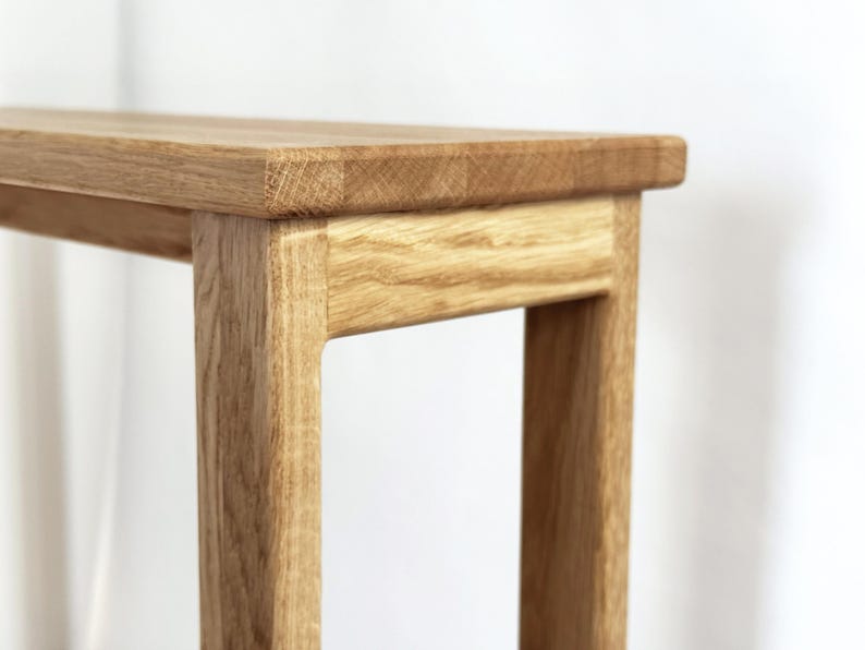 Narrow Oak Console Table – Minimalist Scandinavian Hallway Entryway ...