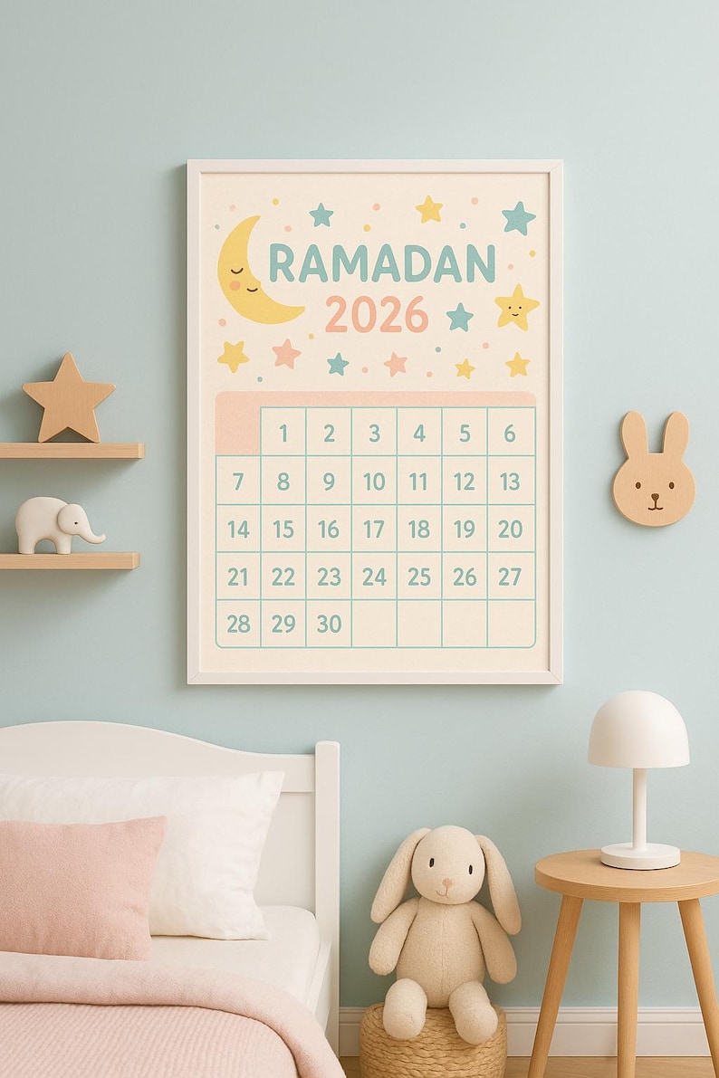 Ramadan Calendar for Kids 2026 | Pastel Colors Modern | Ramadan ...