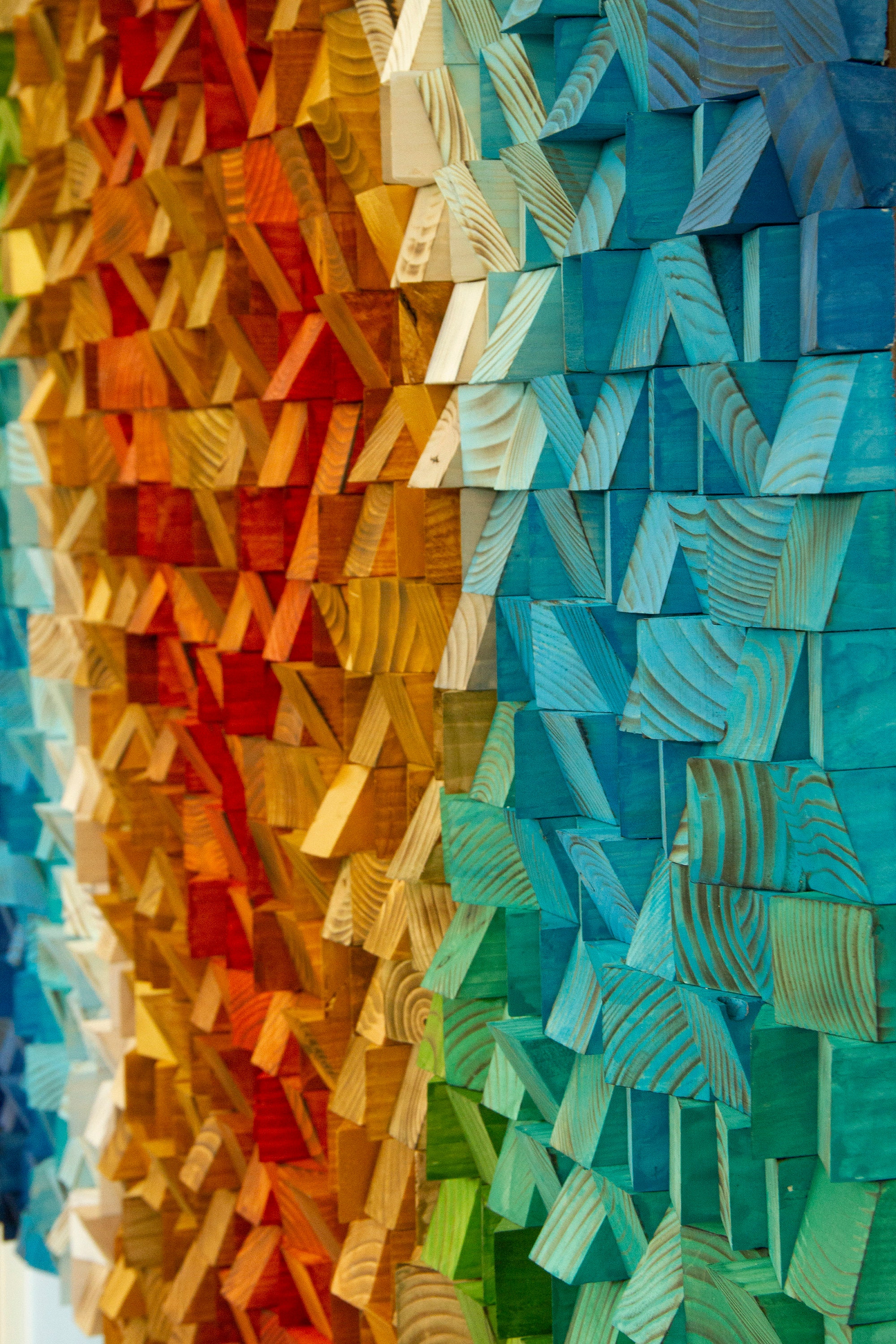 Norhtern Lights Wood Wall Art Pixelated Wood Wall Art Reclaimed Wall