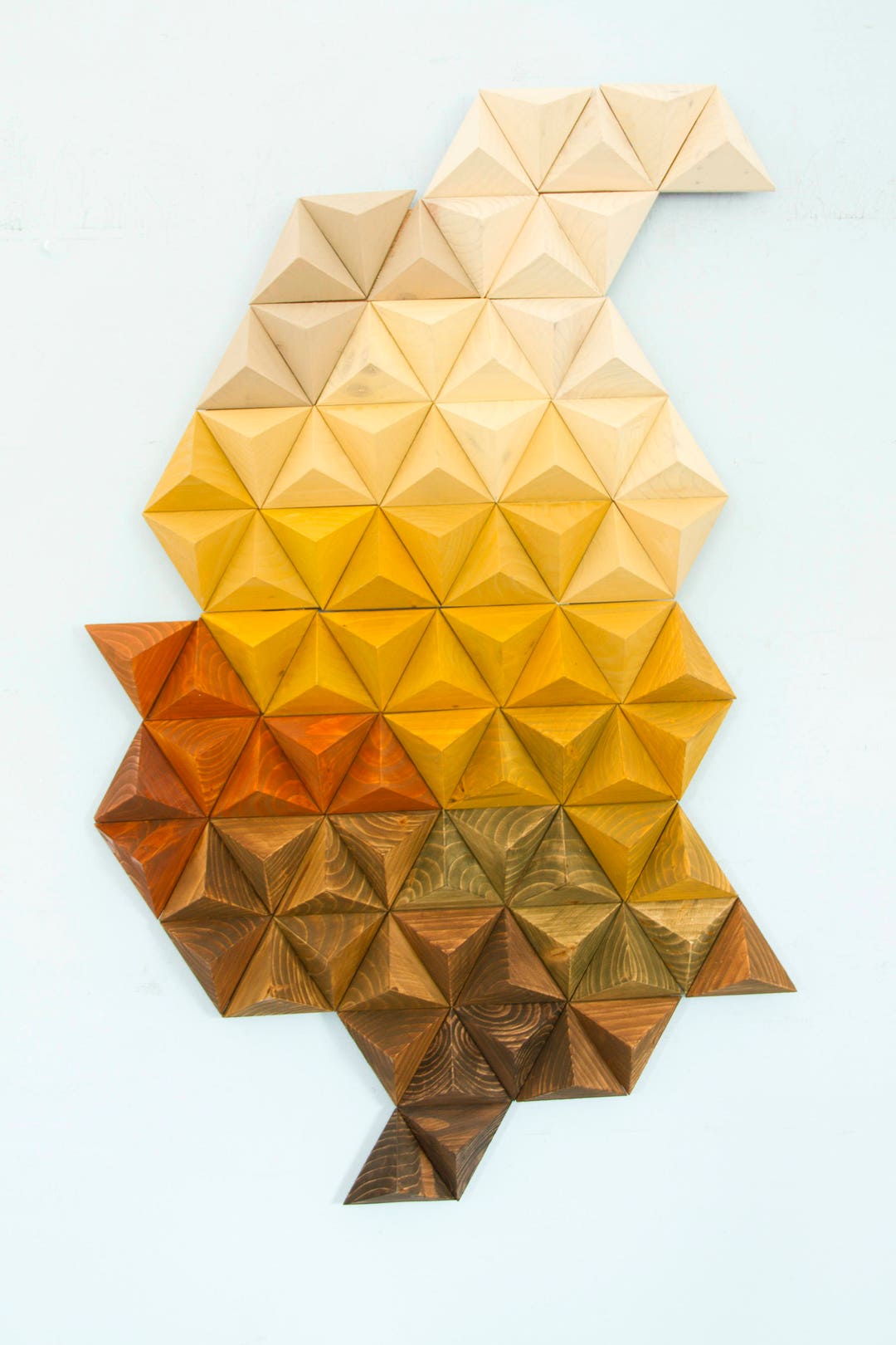 Wood Sculpture Wall Art, Geometric Wood Art, Unique Wood Art by Kasia ...