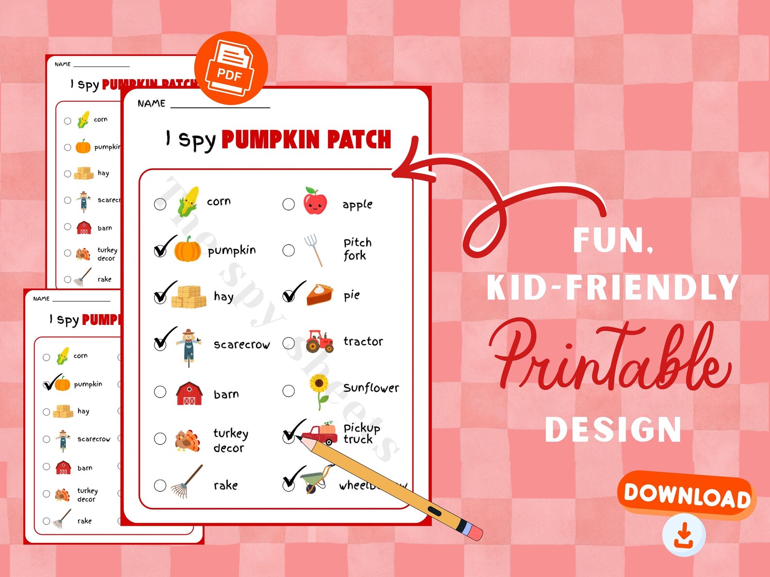 PUMPKIN PATCH I SPY Fall Activity Sheet - Etsy