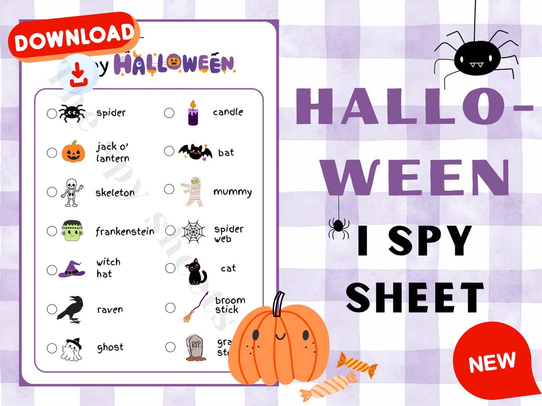 HALLOWEEN I SPY Fall Activity Sheet - Etsy